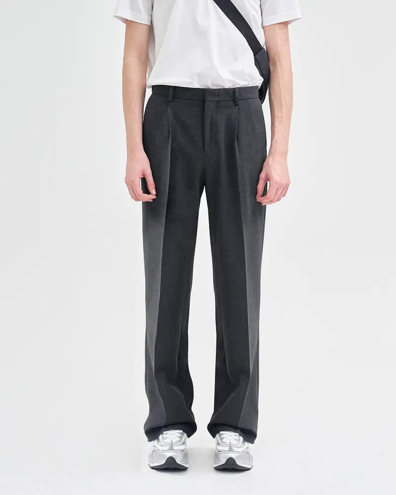 [MYCOB]이중직 세미와이드 슬랙스 차콜- 직장인 남성 쇼핑몰 댄블