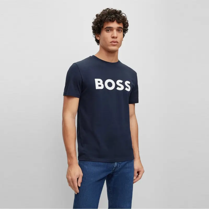[HUGO BOSS][공식] [보스] 로고 반팔 티셔츠 레귤러핏 50481923_405- 직장인 남성 쇼핑몰 댄블