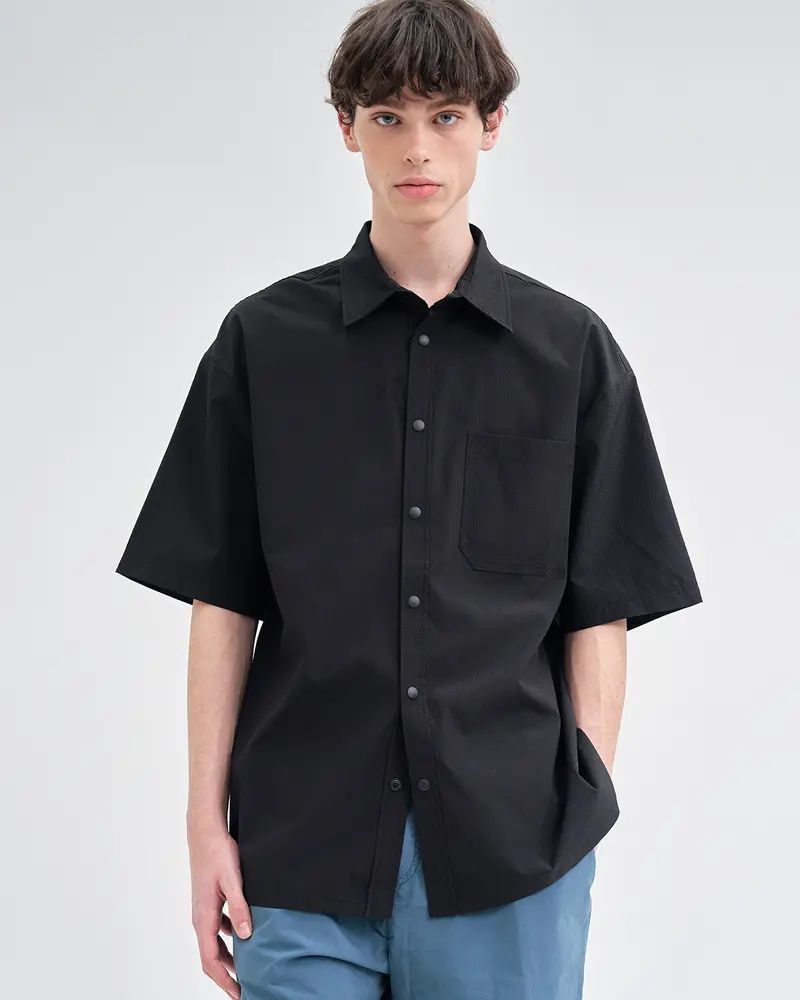 [MYCOB]시어서커 반팔 셔츠 블랙- 직장인 남성 쇼핑몰 댄블